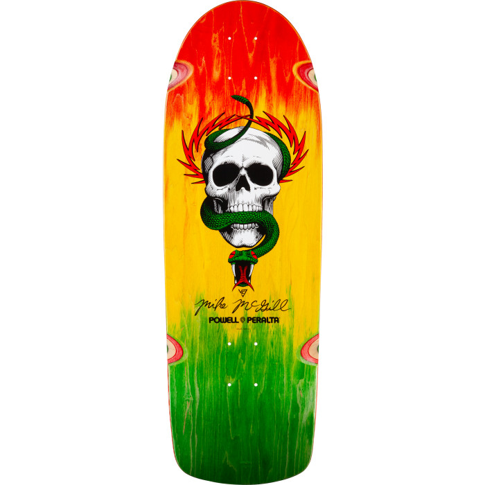 McGill Skull & Snake Rasta Fade Powell Peralta Shaped Deck 10.0 x 30.1 ...